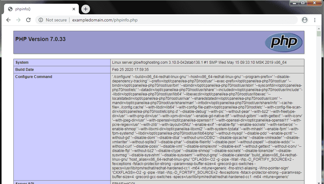 How To Create A PHPinfo php File To View PHP Settings GlowFrog Hosting